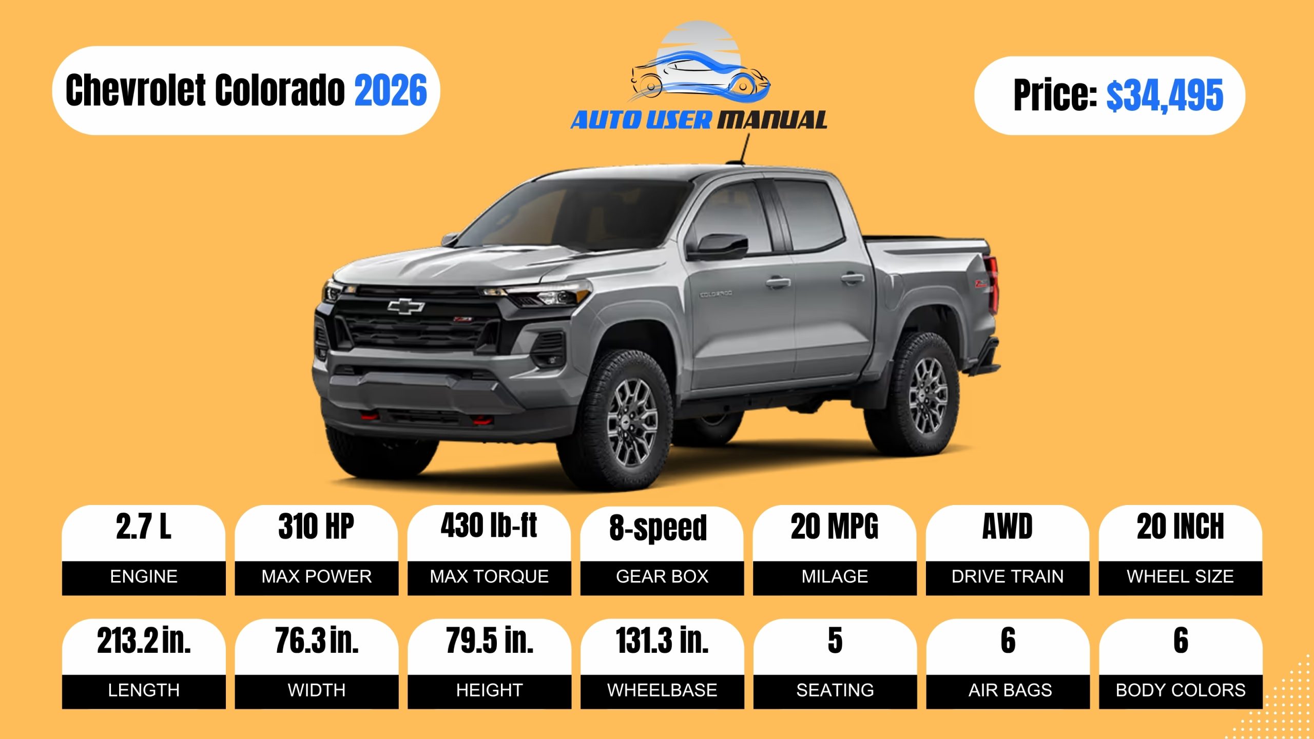 Chevrolet Colorado 2026 Review Specs Price And Mileage Brochure